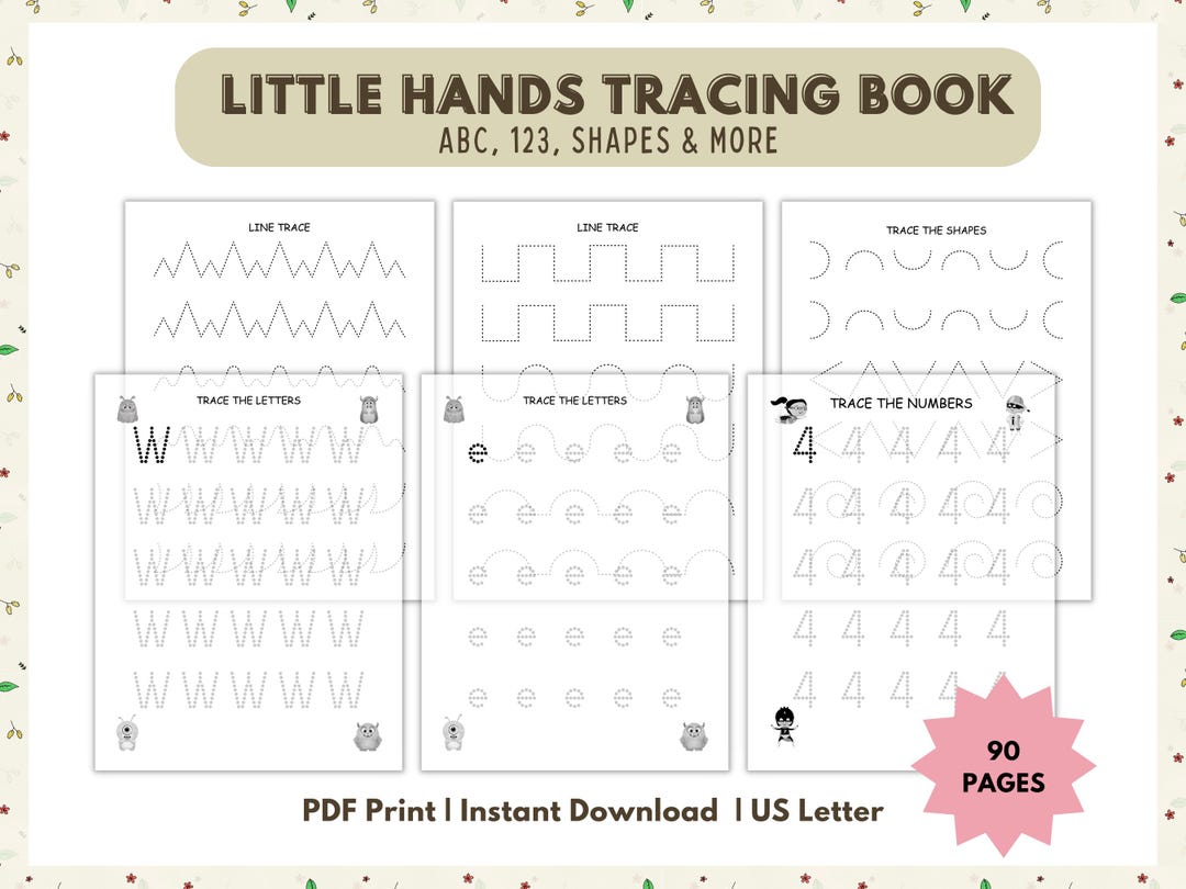 Preschool Tracing Workbook – Letters, Numbers & Shapes Printable ...
