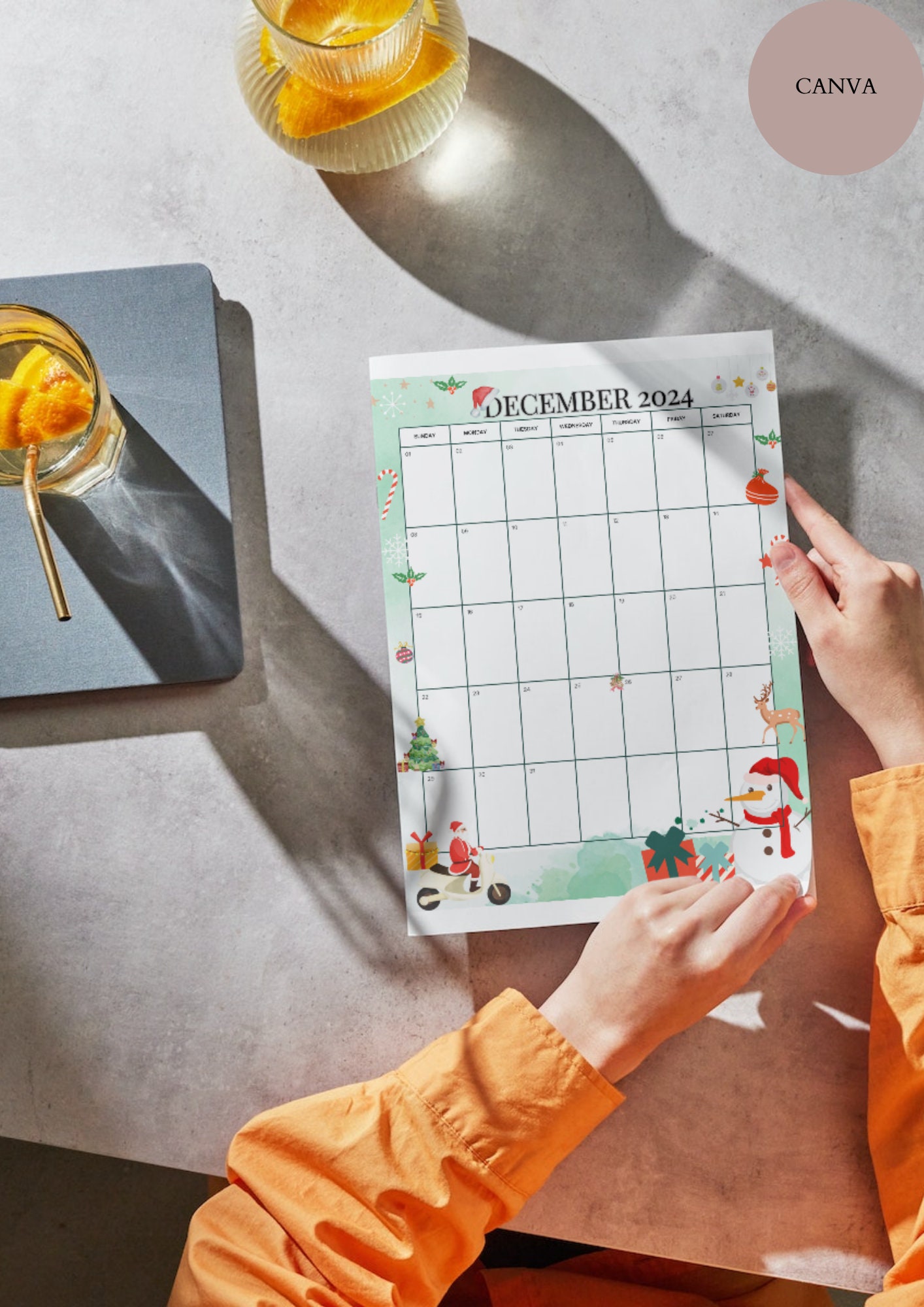Editable December 2024 Calendar, Fillable, Printable, Merry Christmas ...