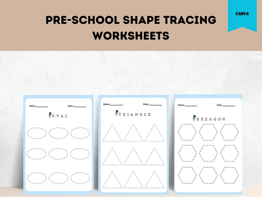 Printable Preschool Shape Tracing Worksheets – Basic Shapes for ...