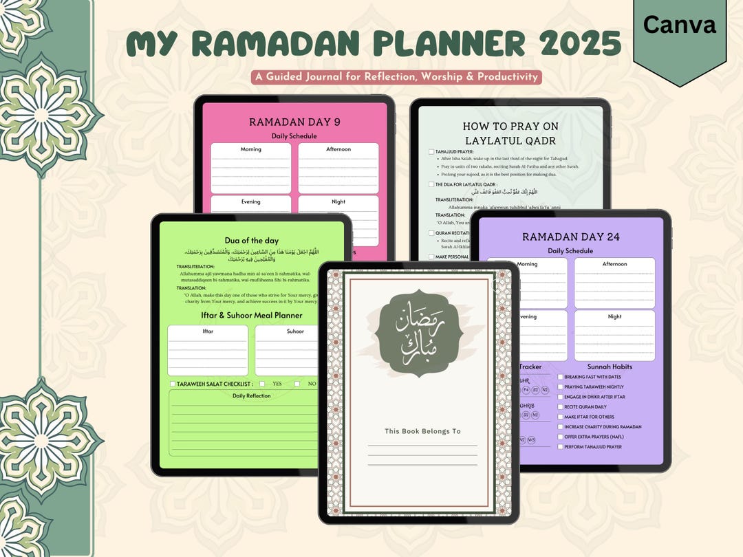 Ramadan Planner Printable, Daily Ibadah, Fasting & Reflection Tracker ...