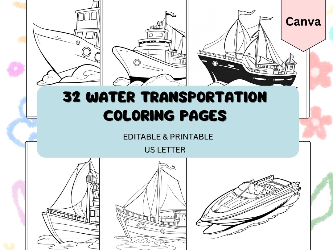 Water Transportation Coloring Pages, Printable & Editable, Fun and ...