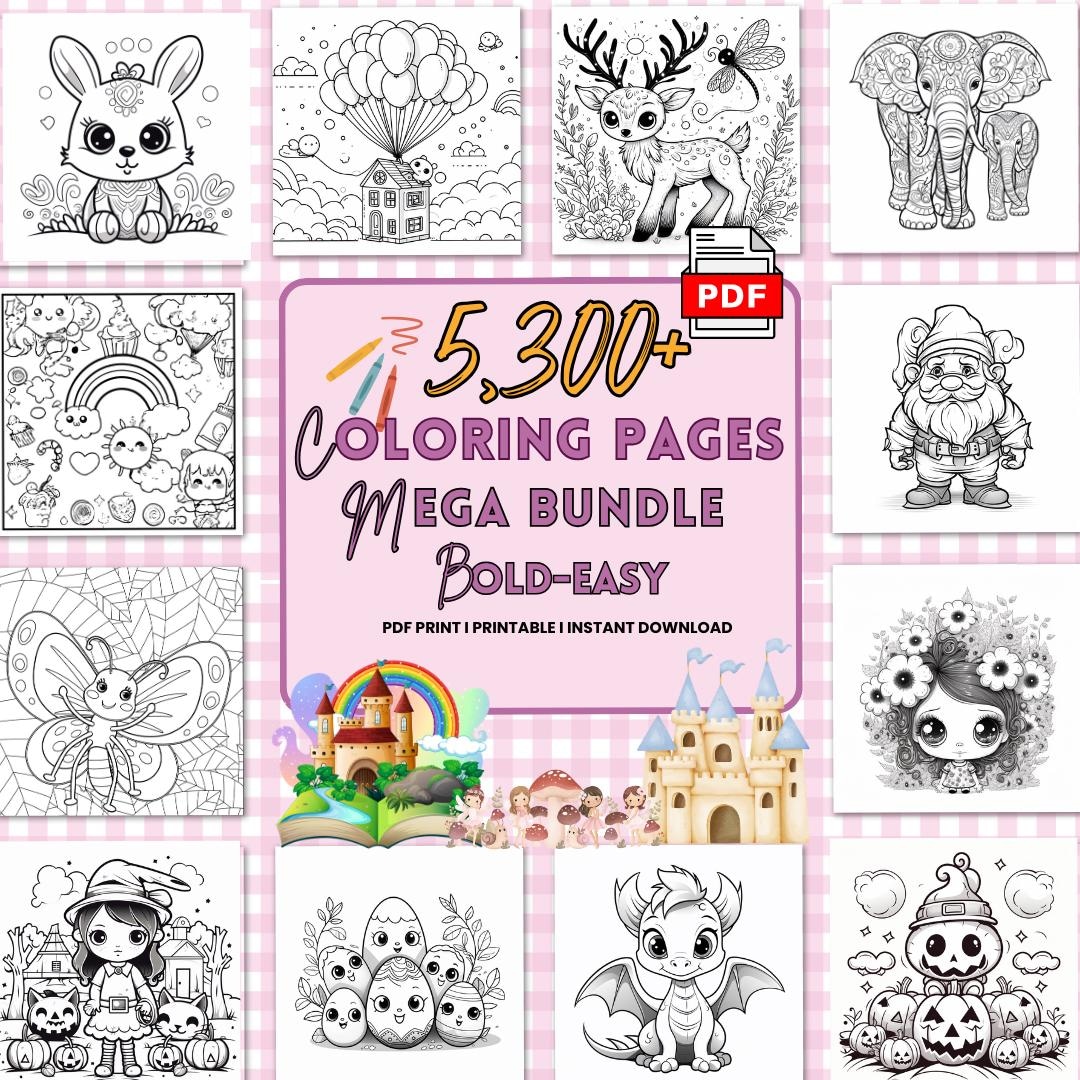 5000+ Printable Coloring Pages Mega Bundle – Fun and Educational ...