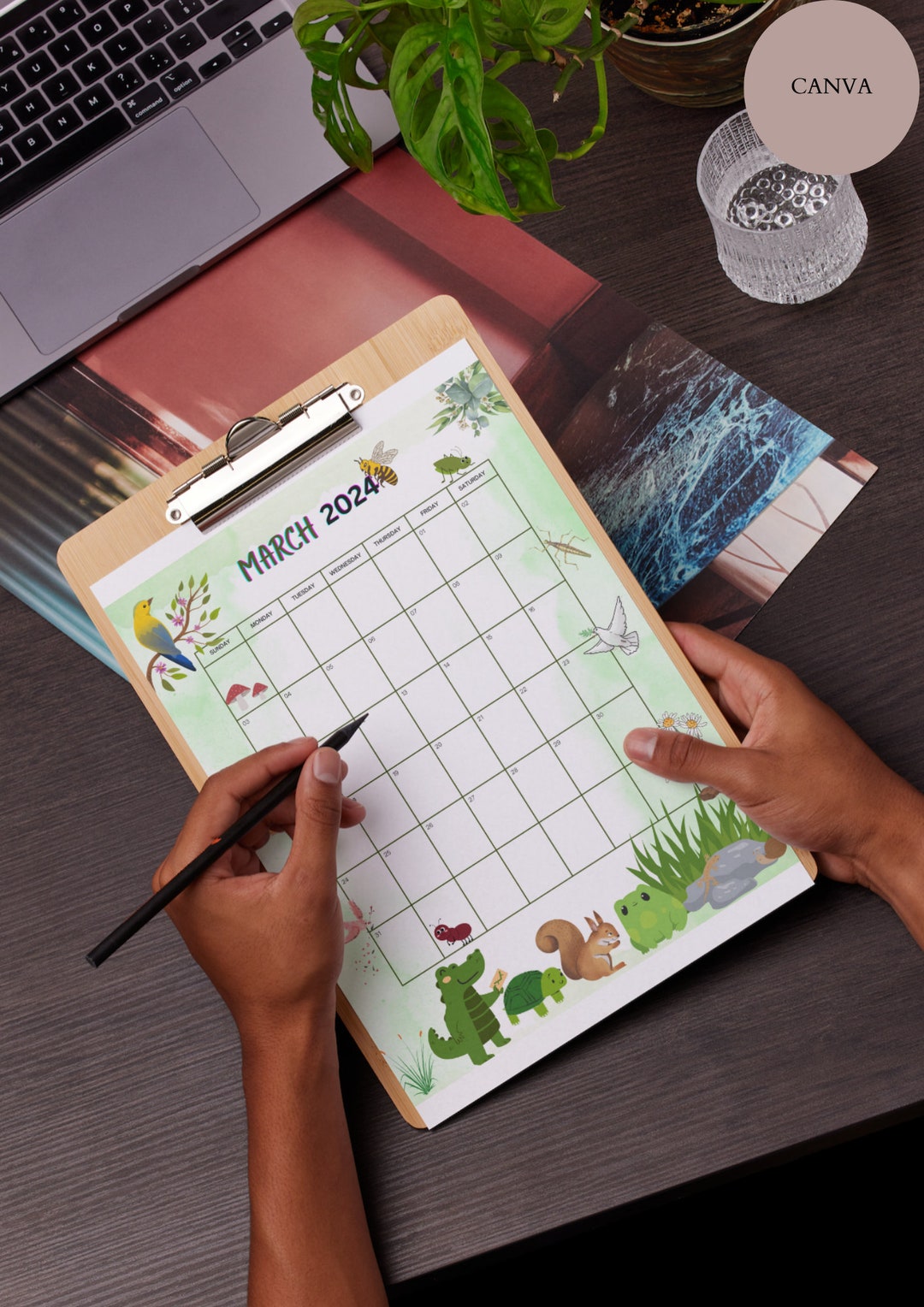 Buy Editable March 2024 Calendar, Fillable, Printable, Joyful and ...