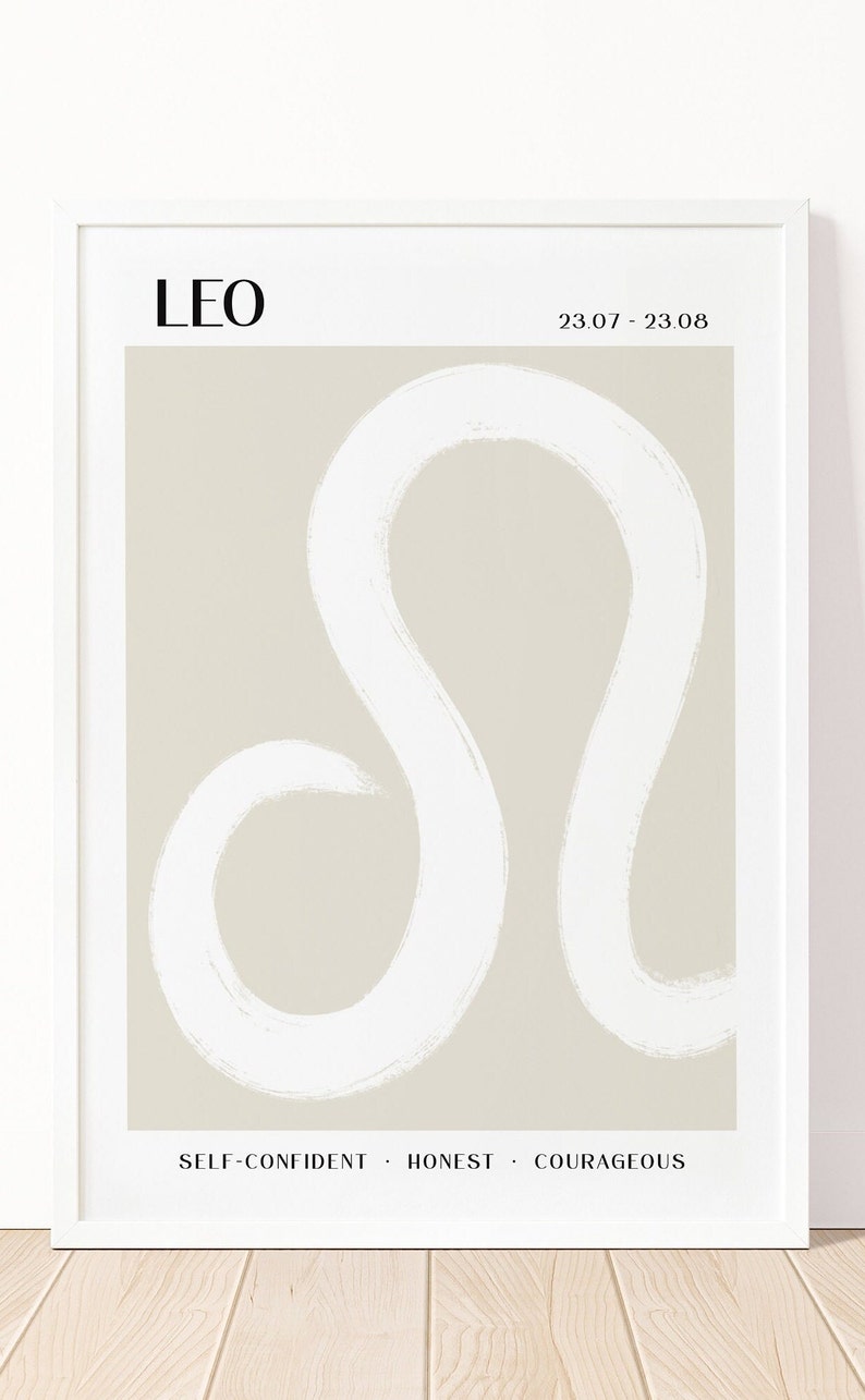 Leo Zodiac Sign Print, Leo Gift, Leo Birthday Gift, Zodiac Sign Gifts ...