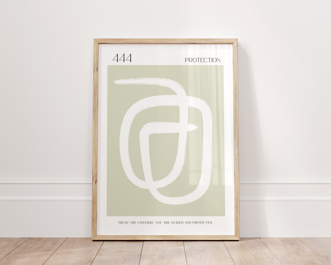 444 Angel Number Poster, Trendy Minimalist Wall Art Popular, Sage Green ...