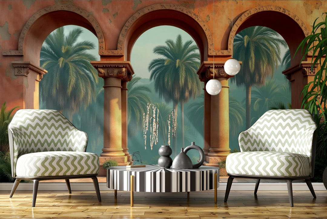 Mediterranean Columns Peel and Stick Wallpaper – Renter-friendly Non ...