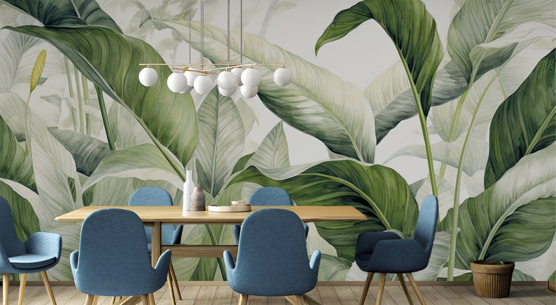 Tropical Wallpaper, Jungle Leaves Elegant Monstera Leaf Peel and Stick ...