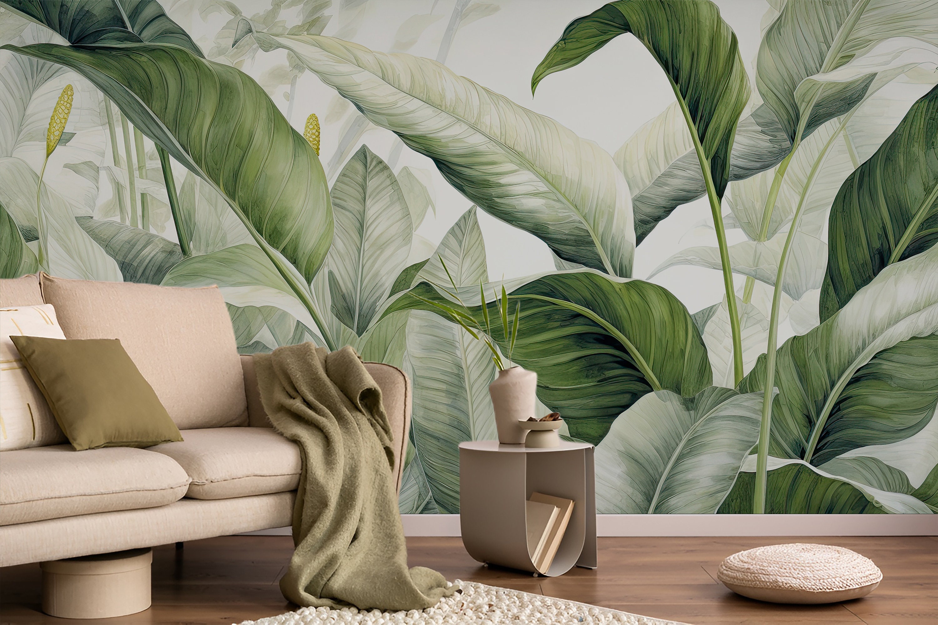 Tropical Wallpaper, Jungle Leaves Elegant Monstera Leaf Peel and Stick ...
