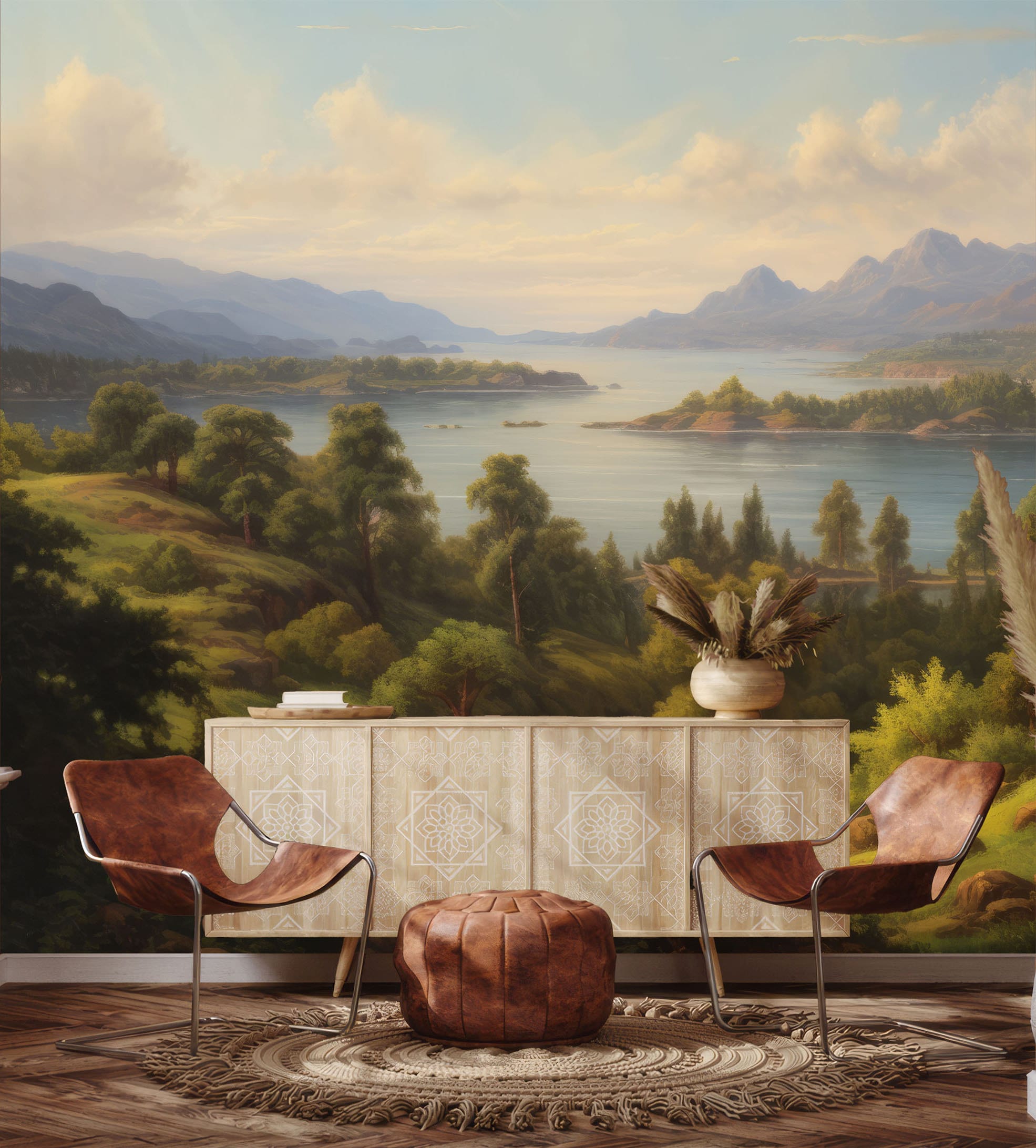 Timeless Tranquility Scenic Wall Mural - Vintage Landscape, Nursery ...