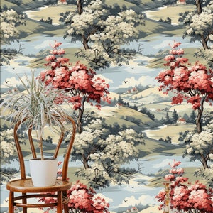 Papier Peint Whimsical French Toile Delight Peel & Stick French Toile ...