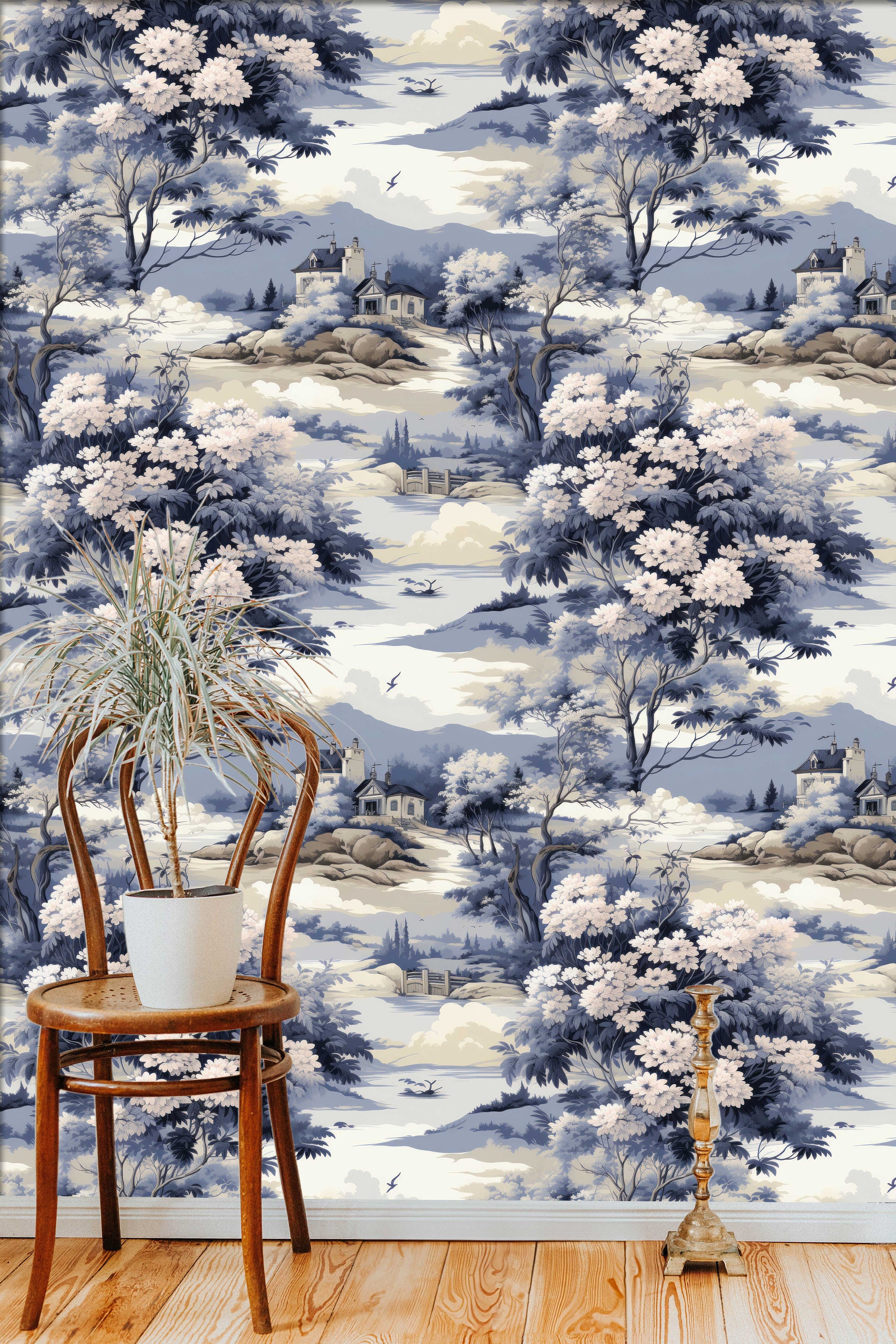 Toile Tales Captivating French Toile Illustration Removable - Etsy