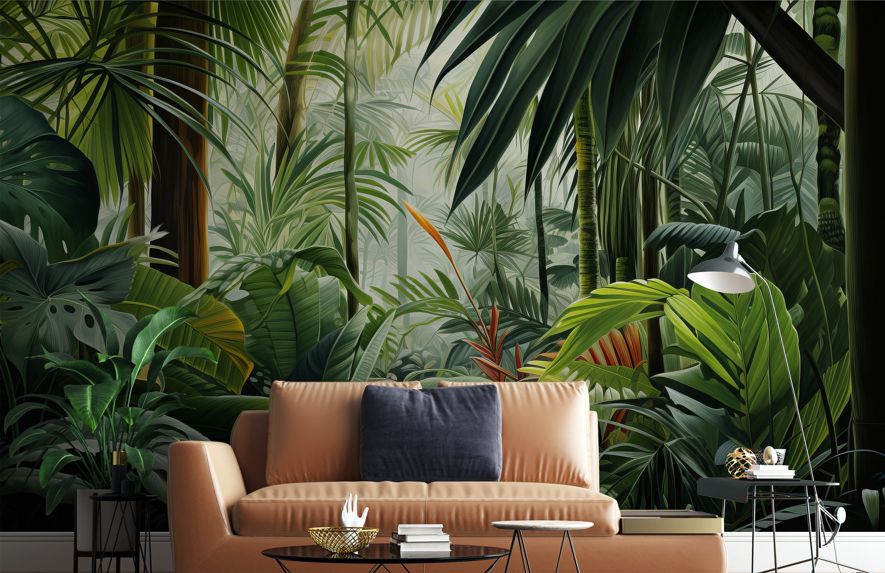 Rainforest Wallpaper Tropical Wall Mural Removable Tropical Forest Palm ...