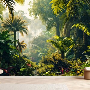 Tropical Wallpaper Peel and Stick, Removable Wallpaper, Rainforest ...