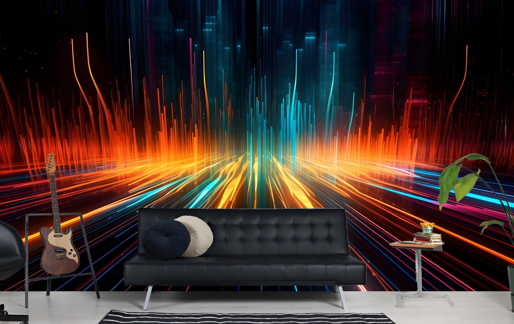 Vibrant Color Spectrum Wallpaper, Colorful Watercolor Wall Design ...
