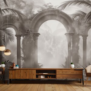 Ancient Roman Gothic Arches Peel and Stick Wallpaper, Non-woven Option ...