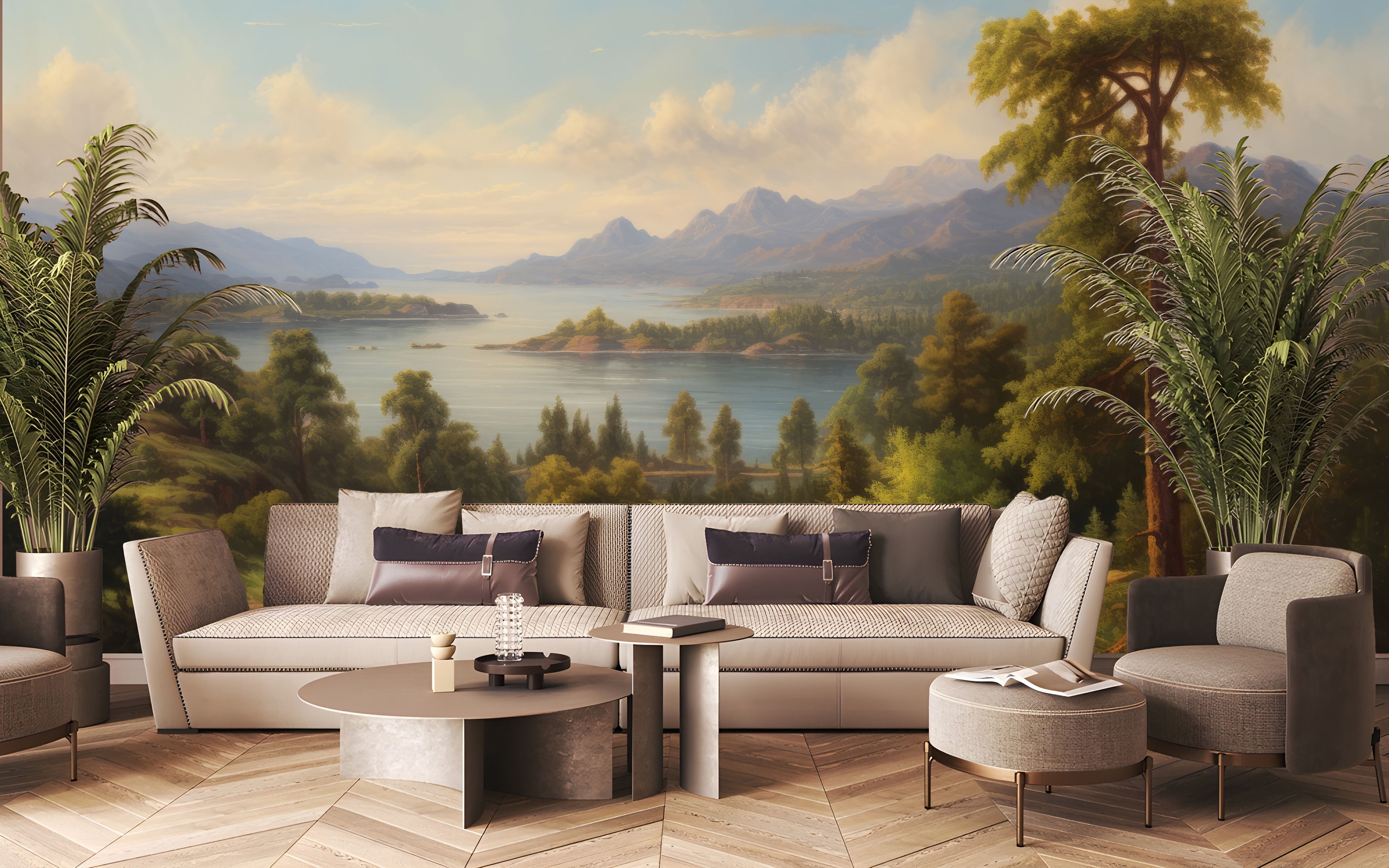 Timeless Tranquility Scenic Wall Mural - Vintage Landscape, Nursery ...