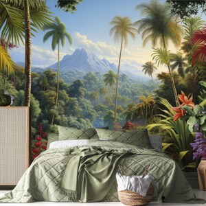 Jungle Wallpaper Tropical Forest Wallpaper Removable Wallpaper Kids ...