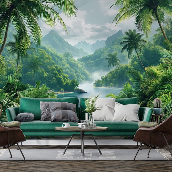 Rainforest Mural Wallpaper - Etsy