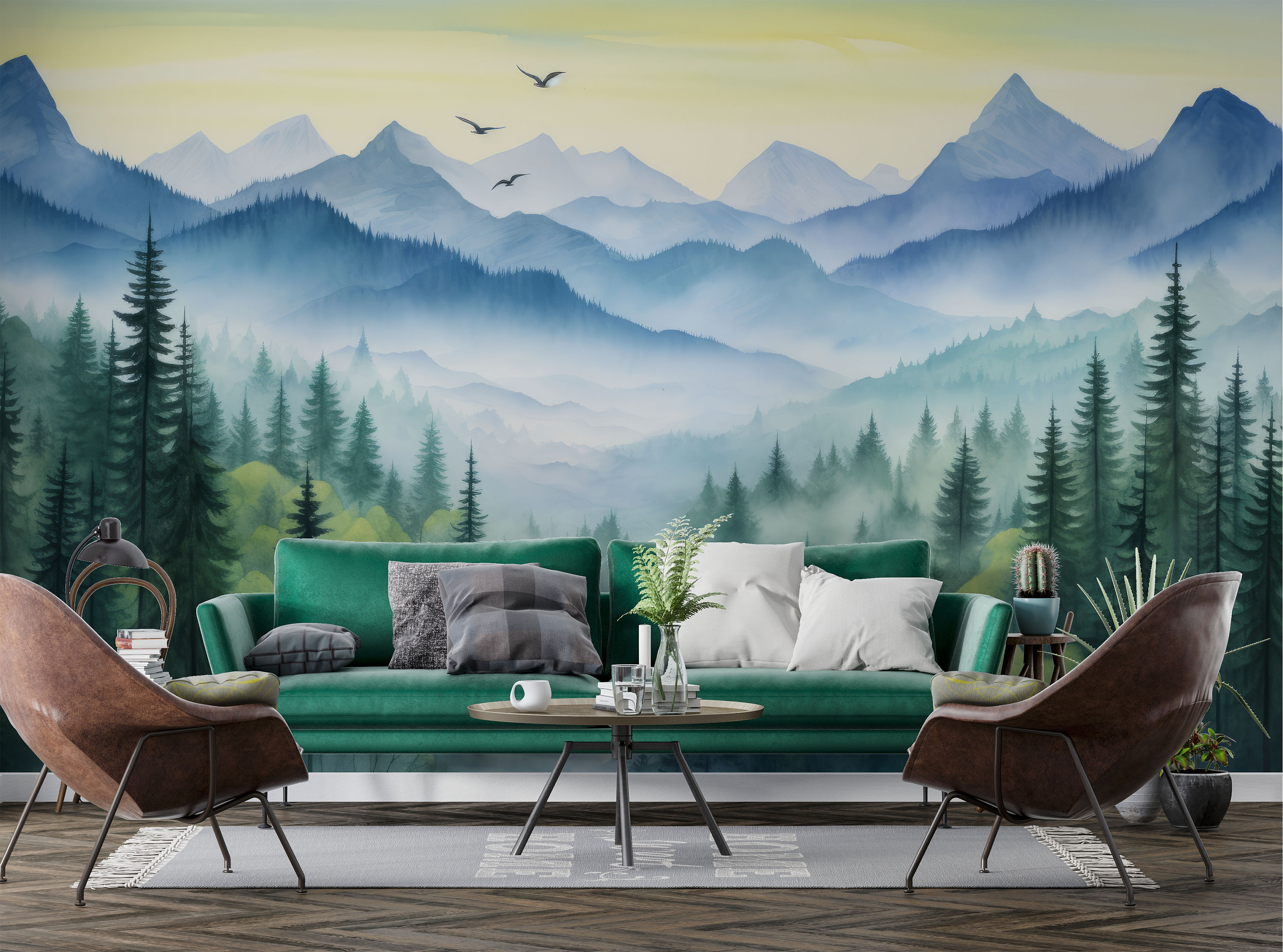 Self Adhesive Pine Tree Wallpaper Nursery Décor Woodland - Etsy