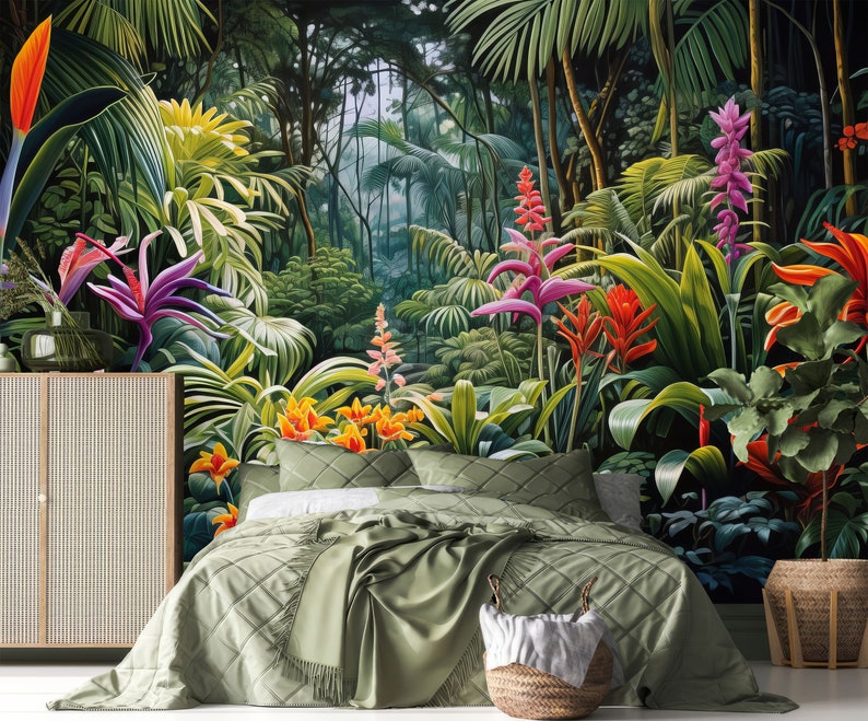 Tropical Forest Wallpaper Peel and Stick Landscape Wallpaper Removable ...