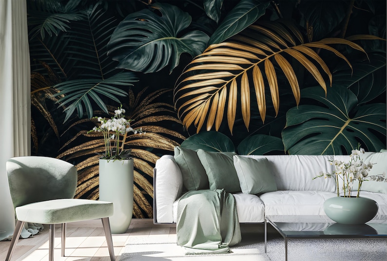 Luxury Tropical Peel and Stick Wallpaper – Renter-friendly Non-woven ...