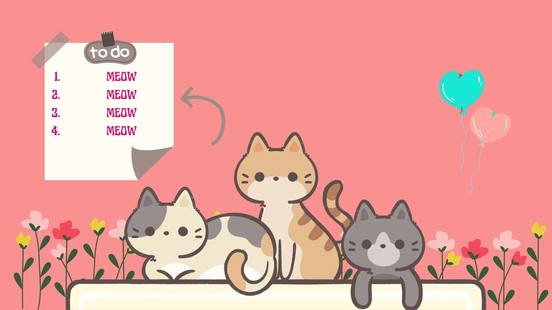 Cute Cat Cartoon Wallpaper