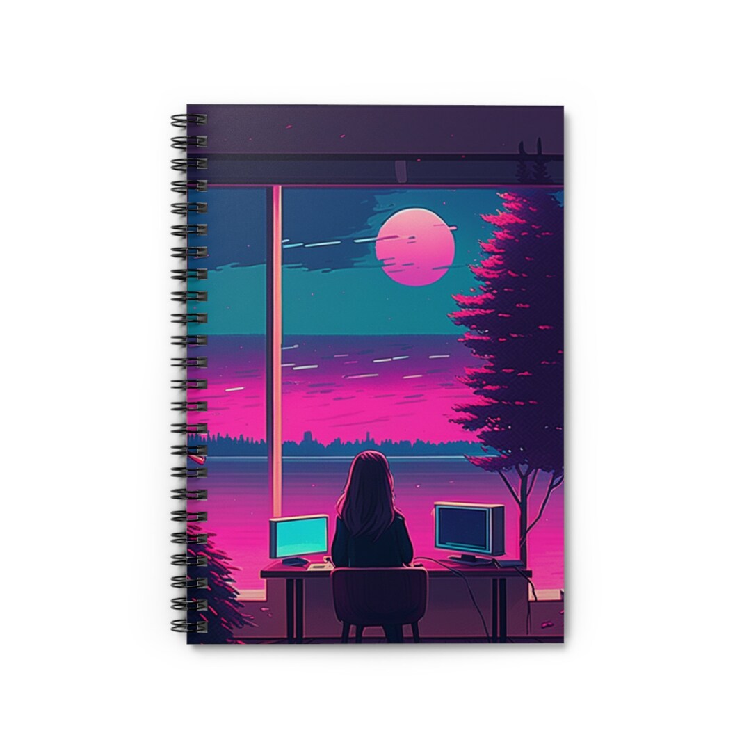 Lofi Notebook Anime Notebook Anime Night City Notebook - Etsy