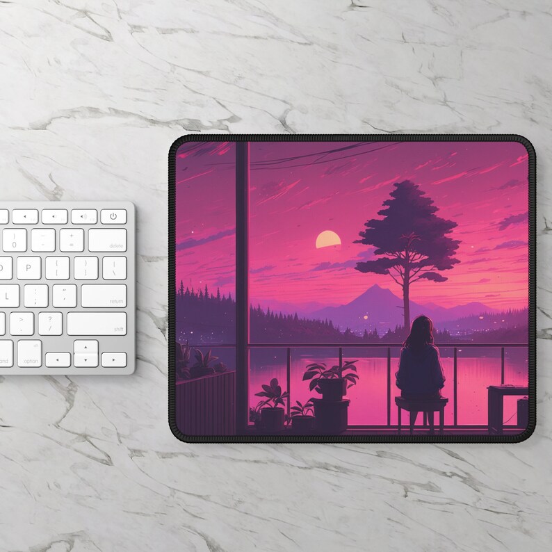 Lofi Mouse Pad, Anime Night City Mousepad, Anime Mouse Pad, Gaming ...