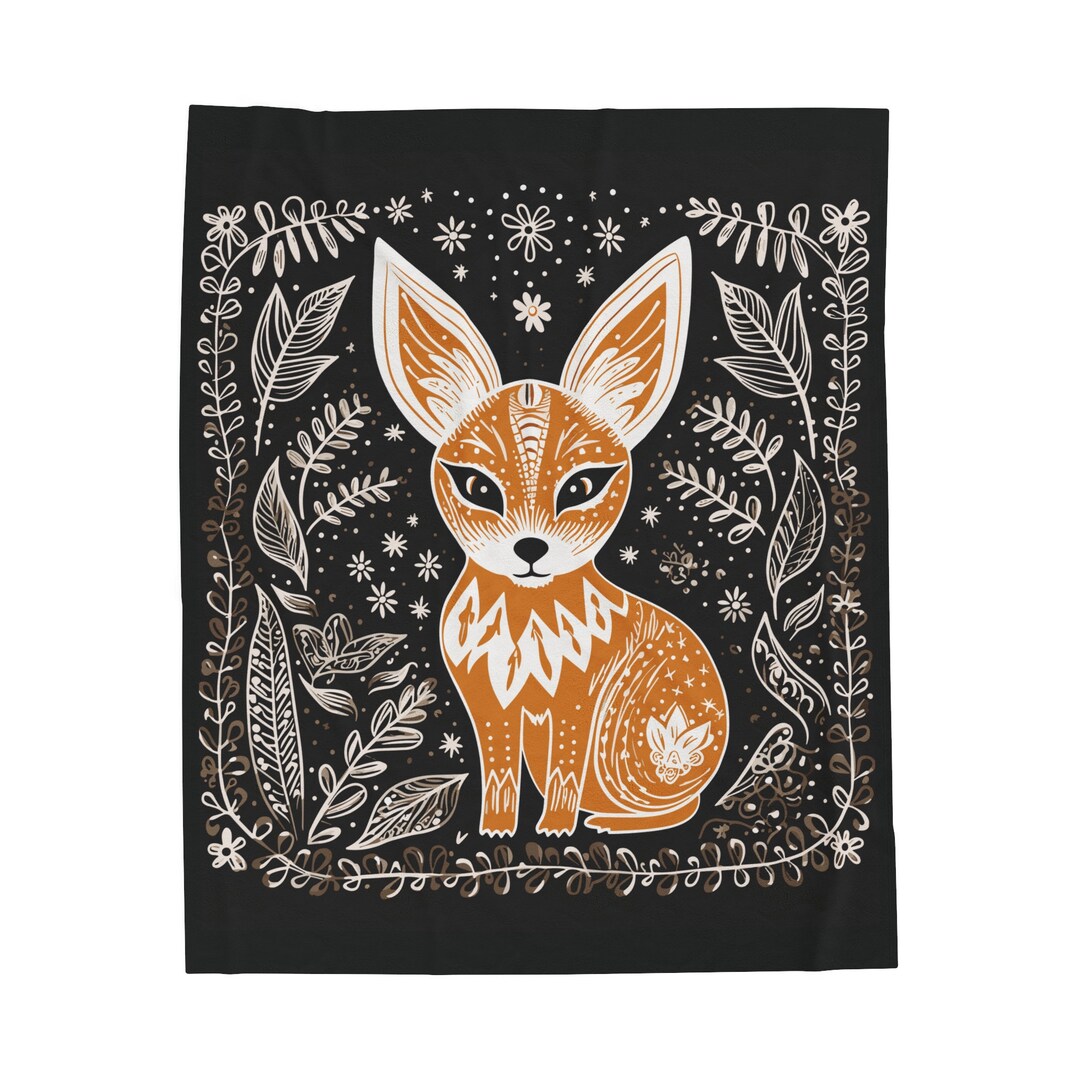Fennec Fox Winter Throw Blanket Winter Fox Throw Blanket Christmas ...