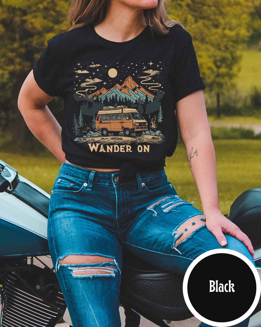 Wander on Van Life Earthy Clothing Granola Girl Bus Rv Shirt Gorpcore ...