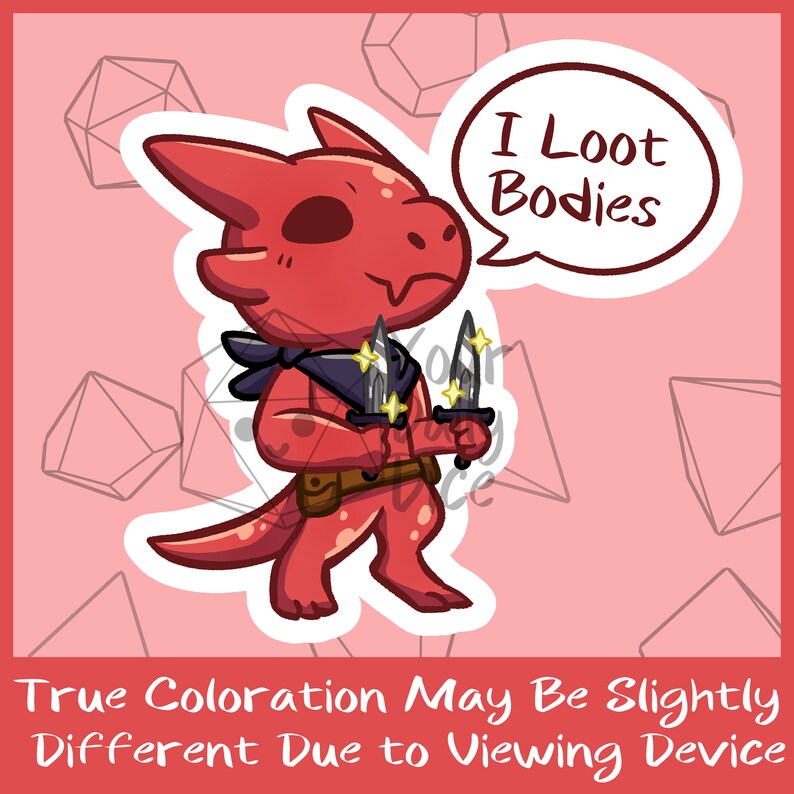 Loot Bodies Sticker: Cute Dnd Sticker, Dnd Gift, Laptop Sticker ...