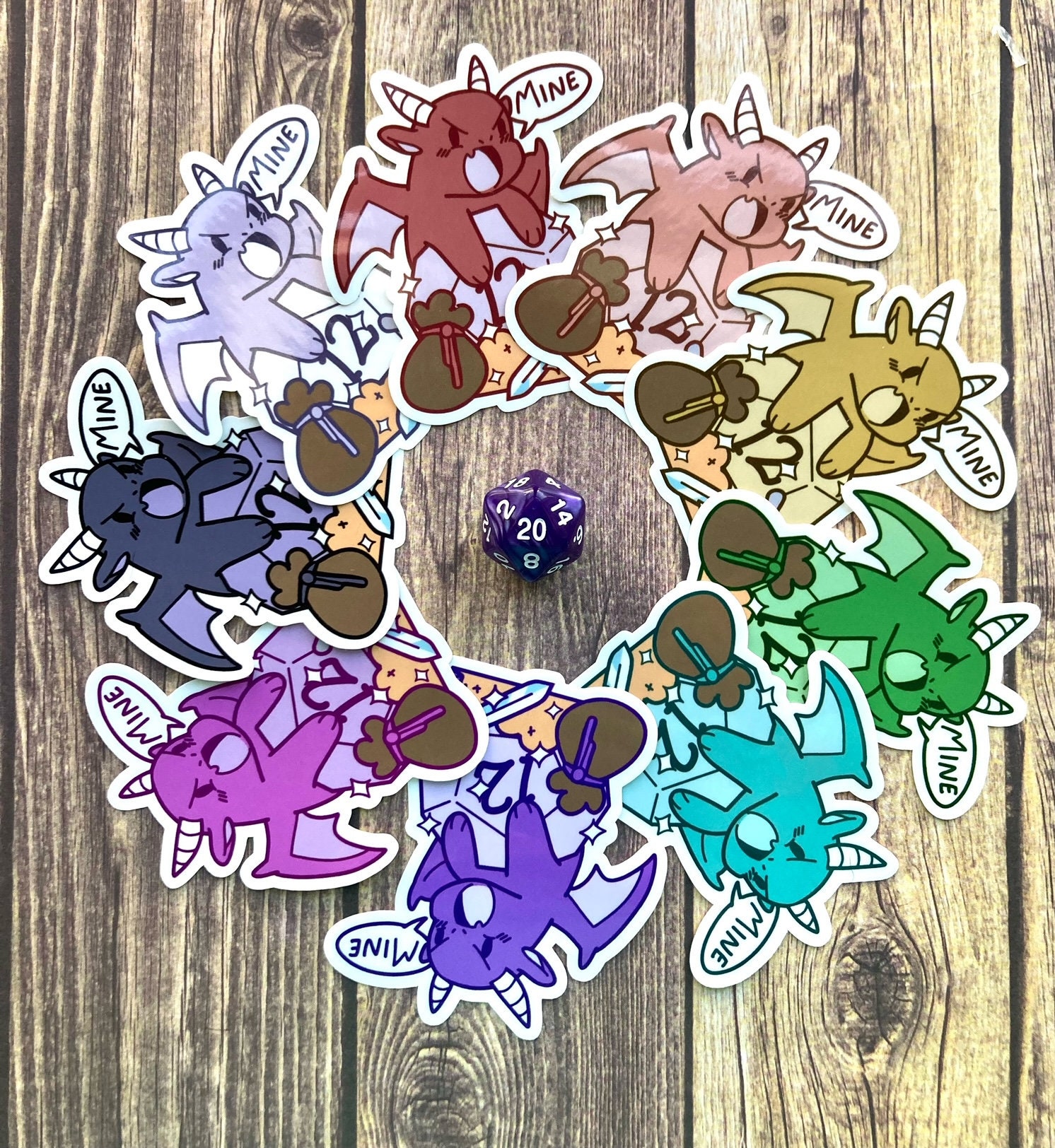 Mine Dragon Sticker: Cute Dnd Sticker, Dnd Gift, Laptop Sticker ...