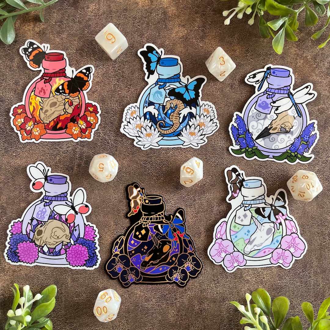 Elemental Potion Vinyl Sticker: Dungeons & Dragons, Laptop, TTRPG - Etsy