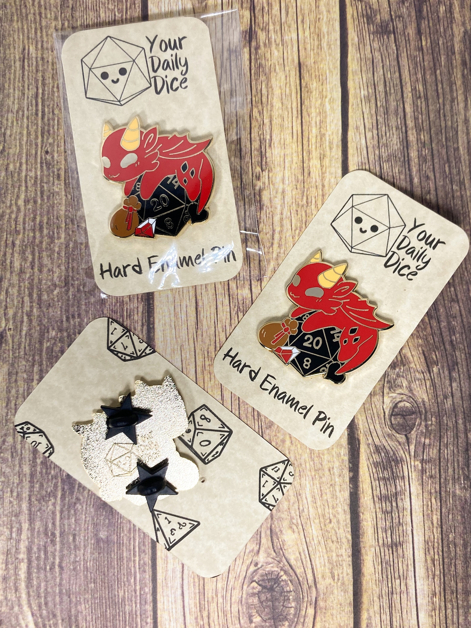 Dragon and Dice Hard Enamel Pin, Dnd Pin, Cute Pin, Dragon, TTRPG, 20 ...