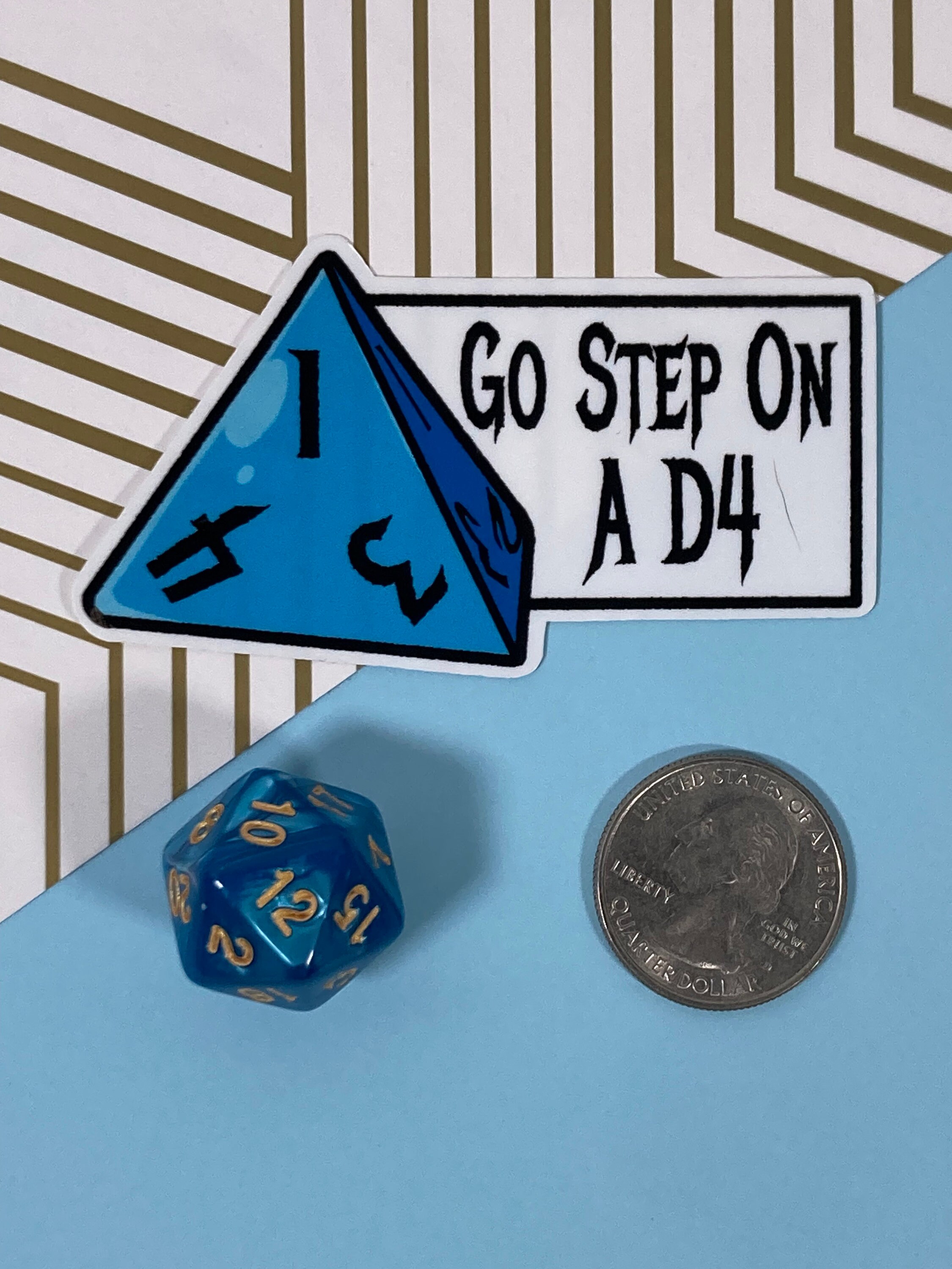 Go Step on A D4 Sticker: Cute Dnd Sticker, Dnd Gift, Laptop Sticker ...
