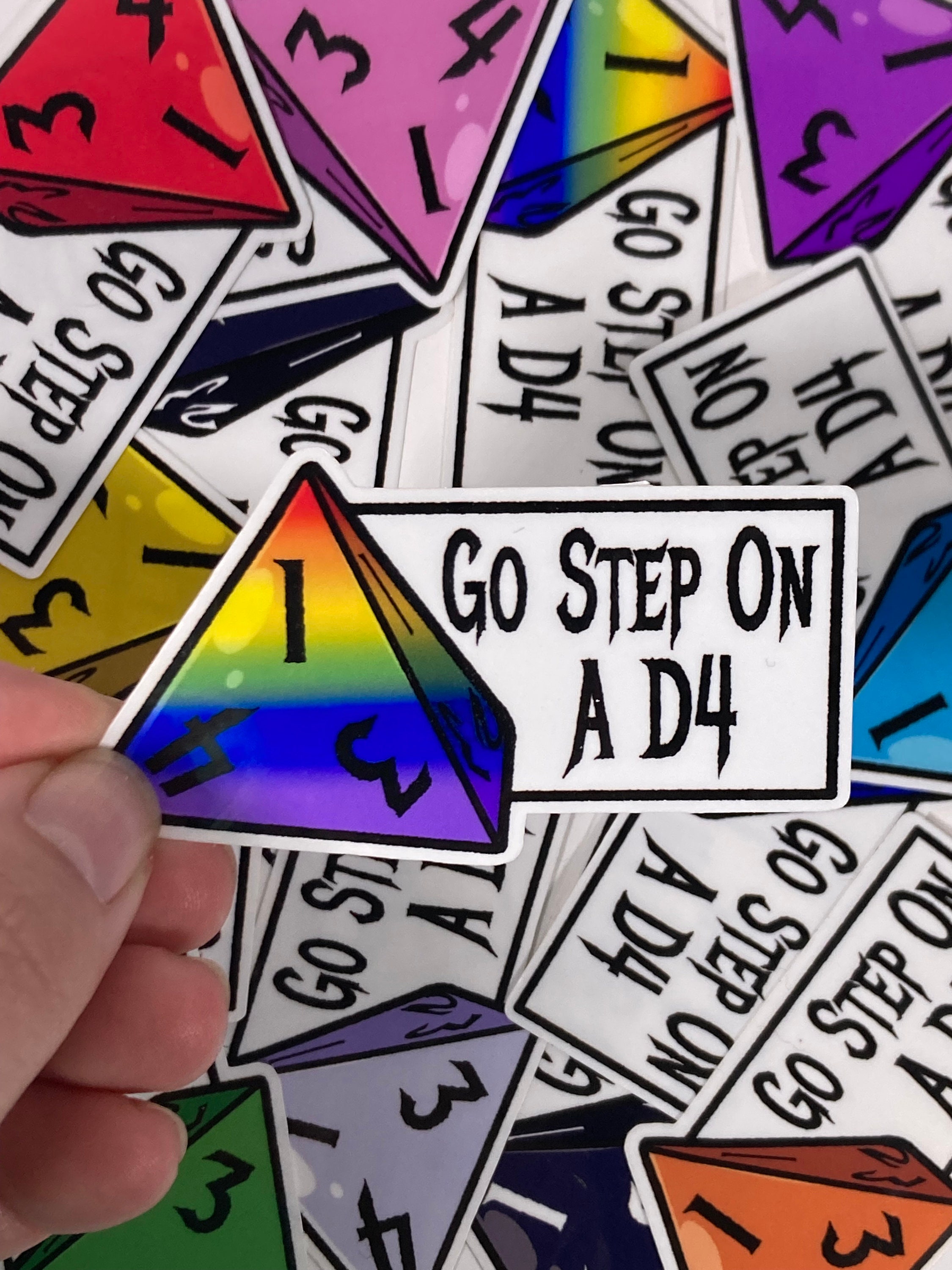 Go Step on A D4 Sticker: Cute Dnd Sticker, Dnd Gift, Laptop Sticker ...