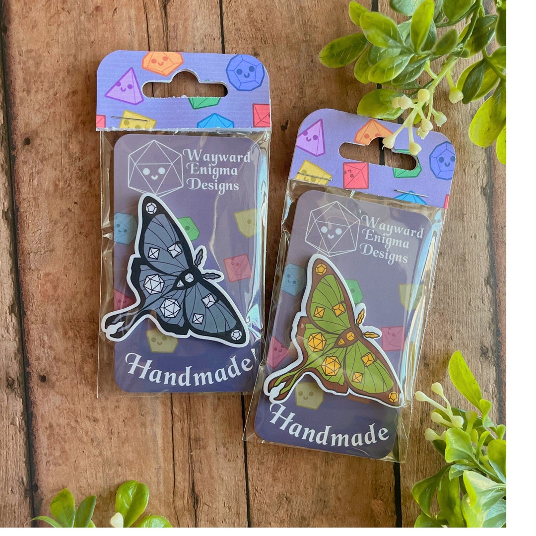 Dice Moth Handmade Pin, Dnd Pin, Cute Pin, Moth Pin, TTRPG, Pin, Dnd ...