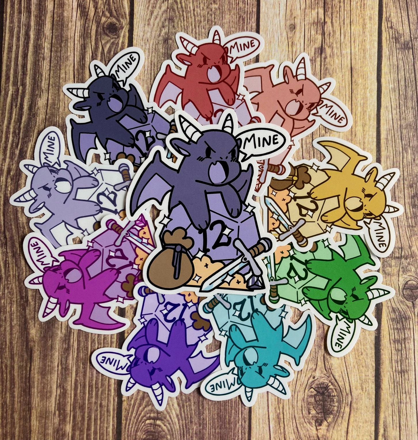 Mine Dragon Sticker: Cute Dnd Sticker, Dnd Gift, Laptop Sticker ...