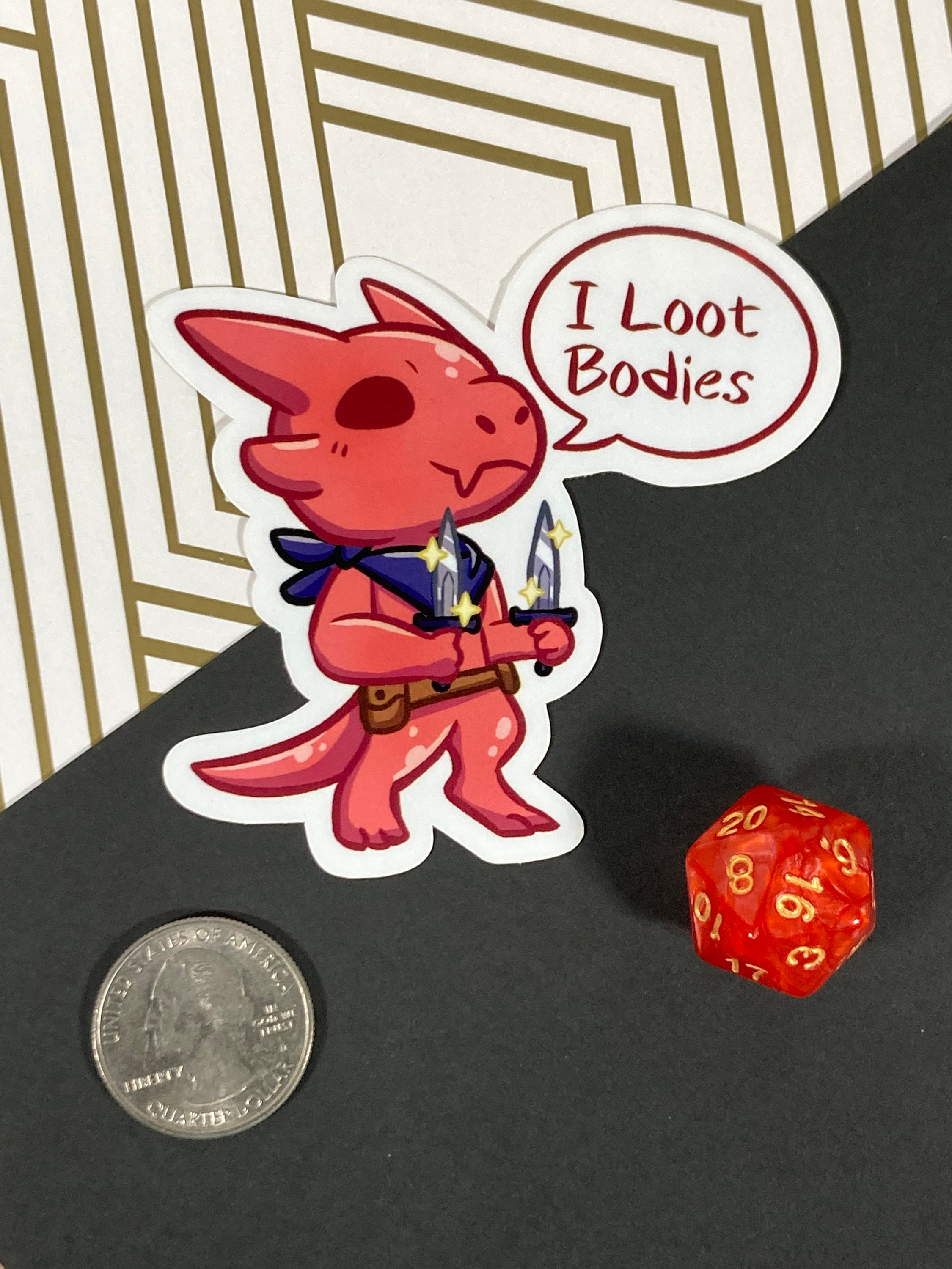 Loot Bodies Sticker: Cute Dnd Sticker, Dnd Gift, Laptop Sticker ...