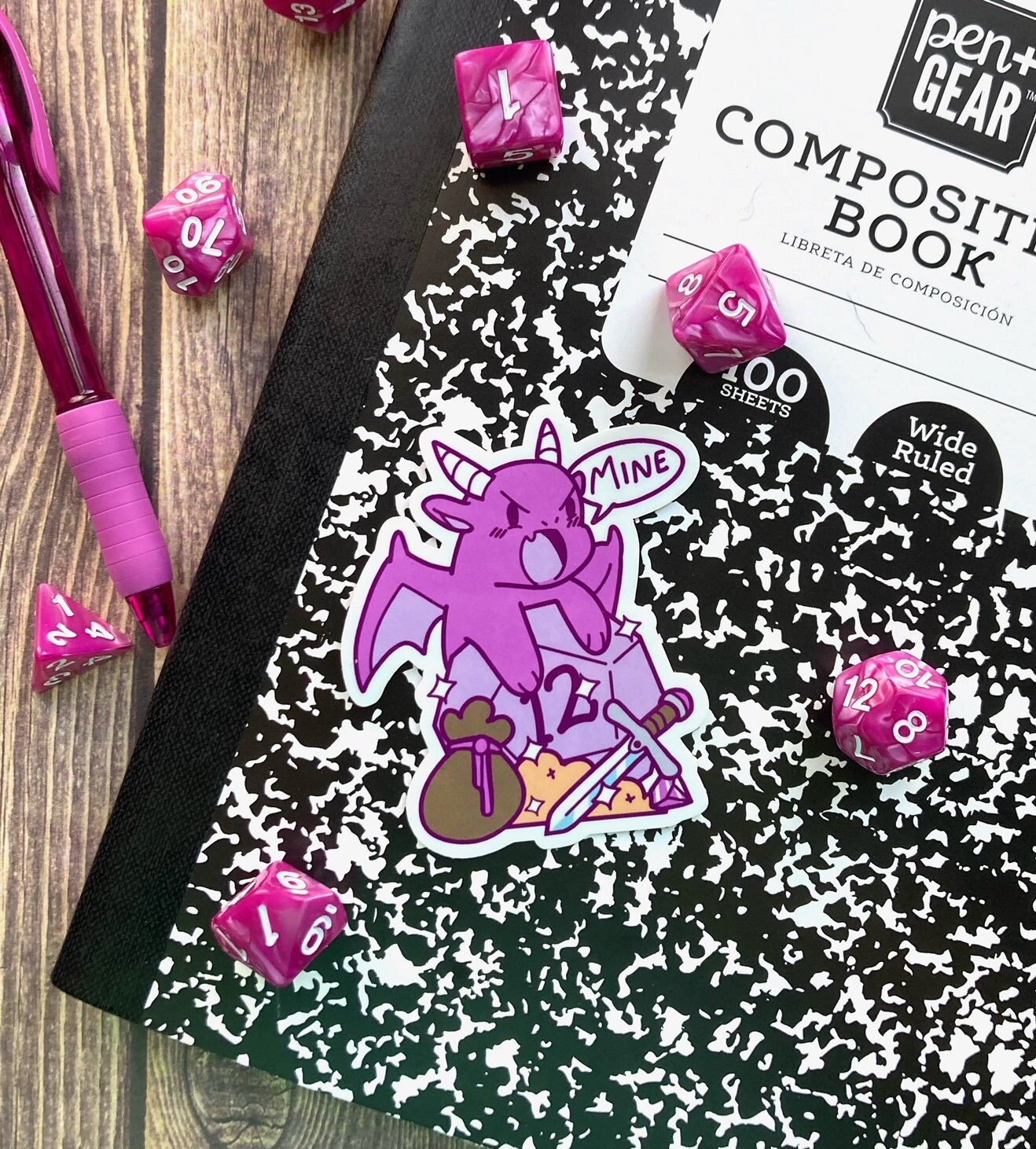 Mine Dragon Sticker: Cute Dnd Sticker, Dnd Gift, Laptop Sticker ...