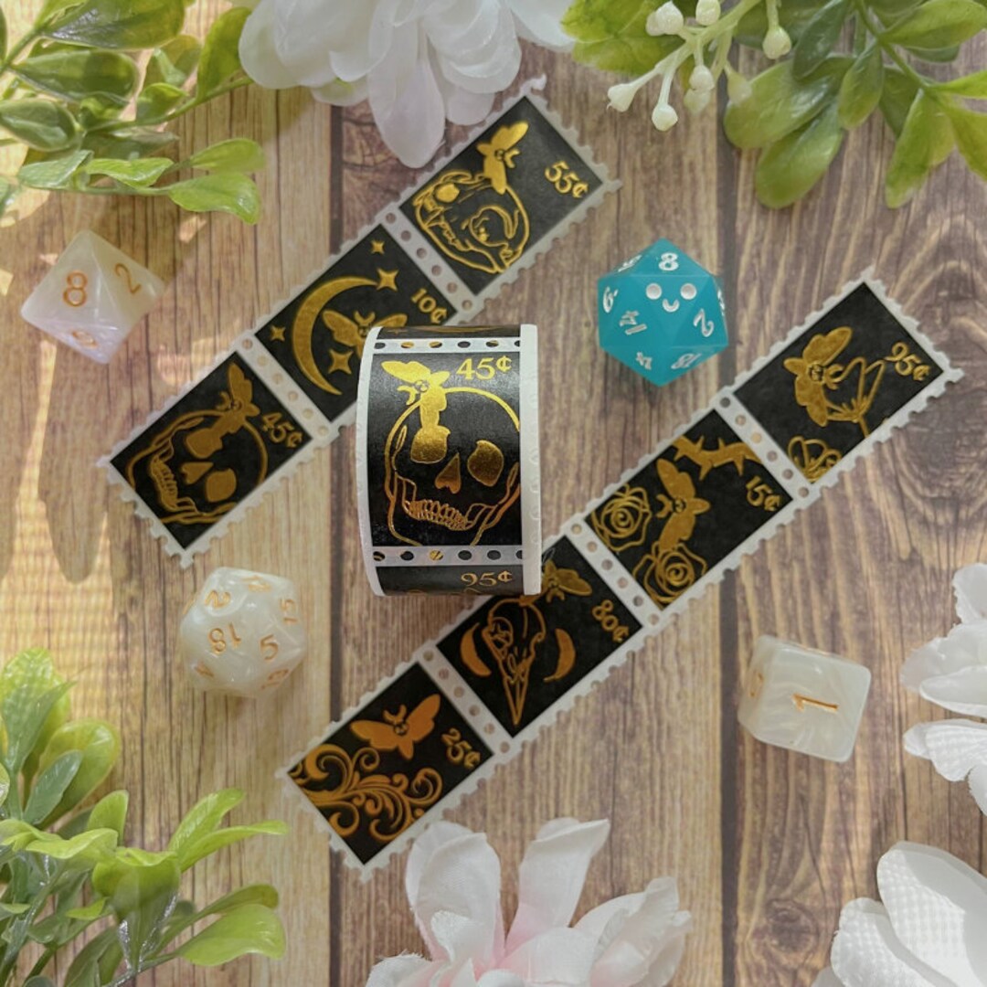 Moth Stamp Washi Tape: Gold Foil Decorative Tape (25mm X 5m) - Etsy