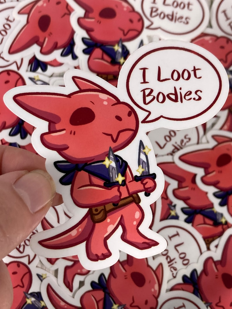 Loot Bodies Sticker: Cute Dnd Sticker, Dnd Gift, Laptop Sticker ...