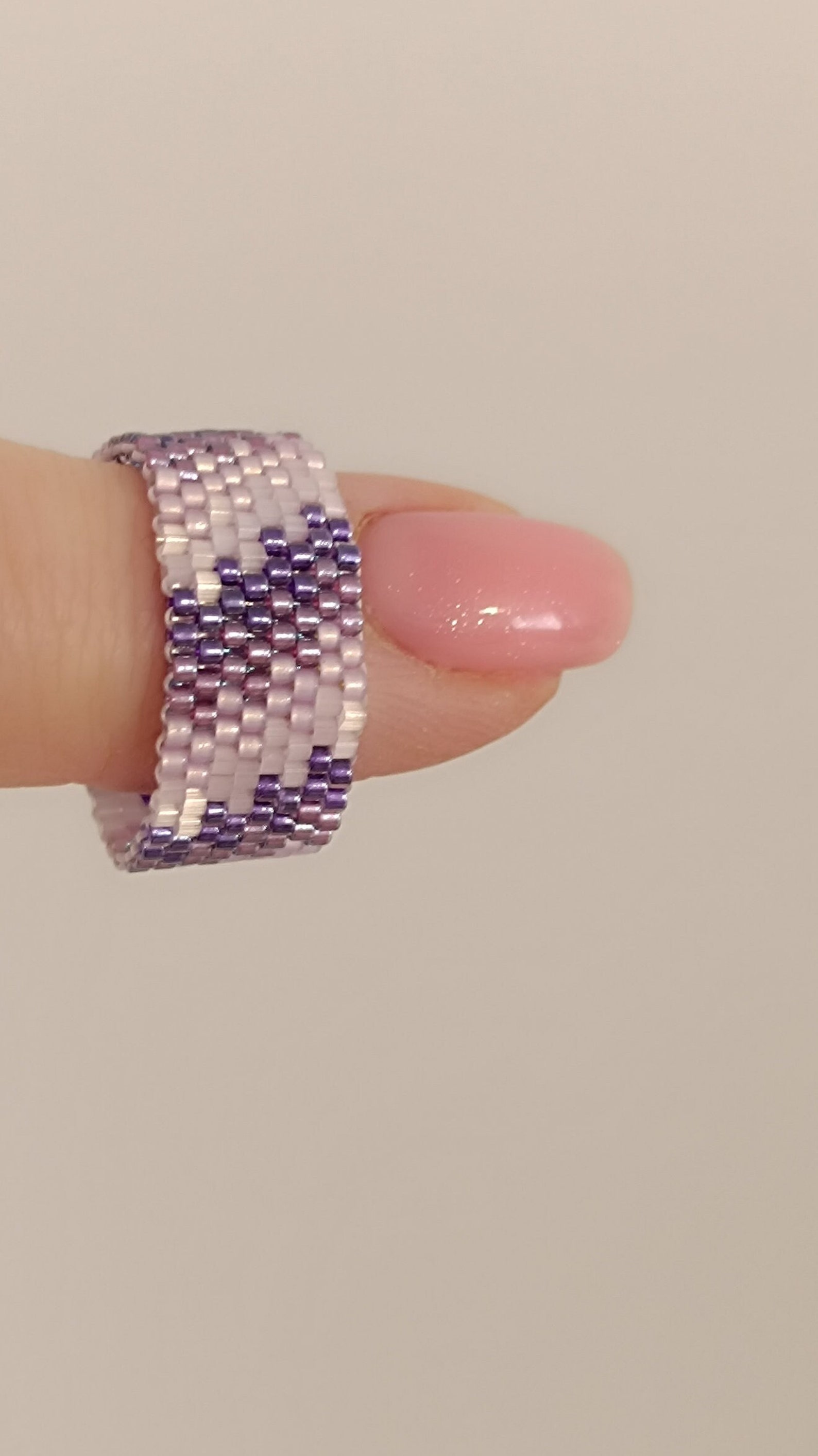 Boho Peyote Ring Pattern Beaded Embroidery, Simple Mosaic Bead Design ...
