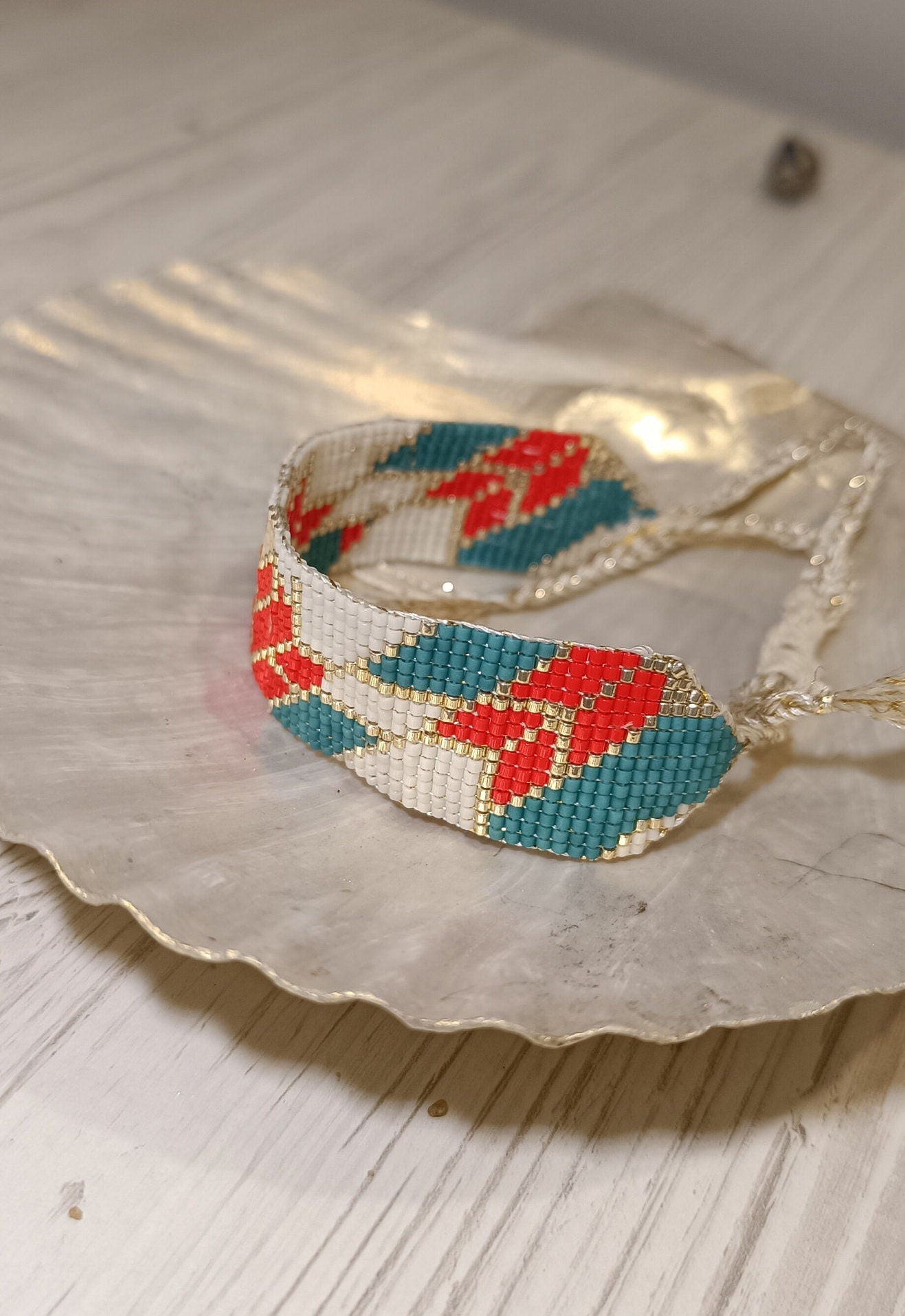 Easy Boho Bracelet Pattern With Beaded Loom Design and Miyuki Beads - Etsy