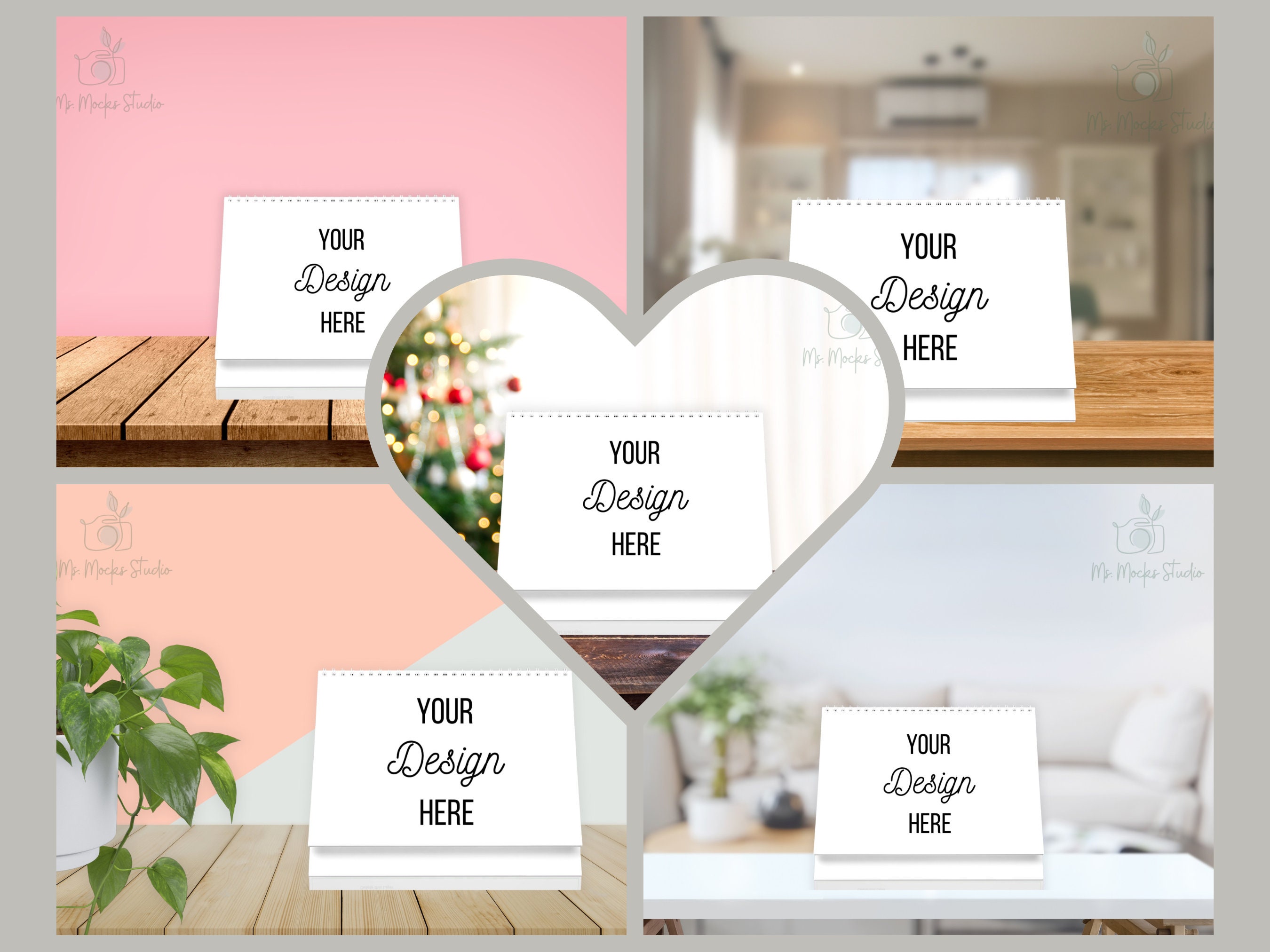 Desk Calendar Mockup Bundle | Desk Calendar | Desk Accessories | Canva ...