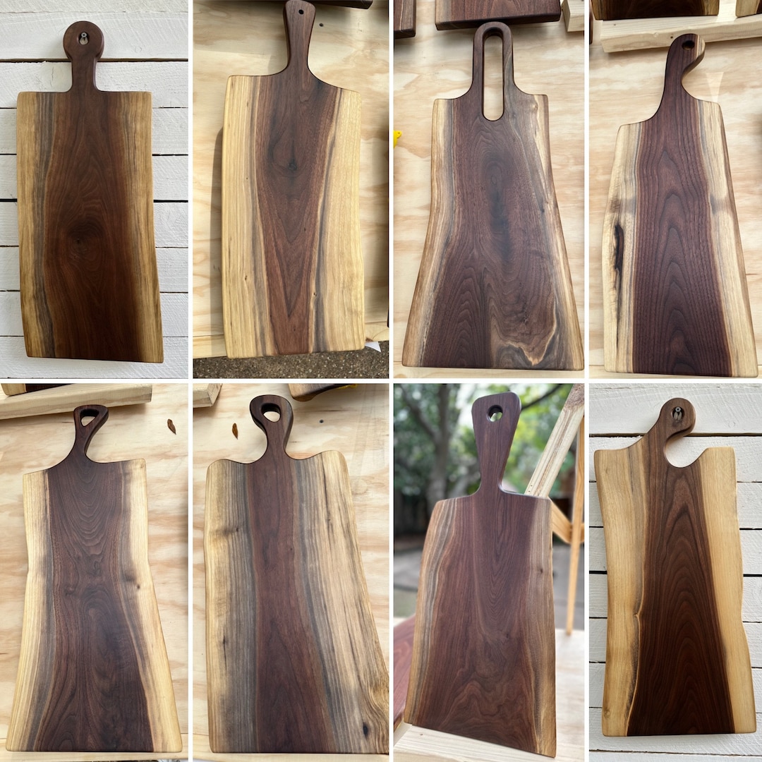 BOARD Live Edge Black Walnut Charcuterie Boards Cutting Board, Wood Platter, Cheese Board, Live ...