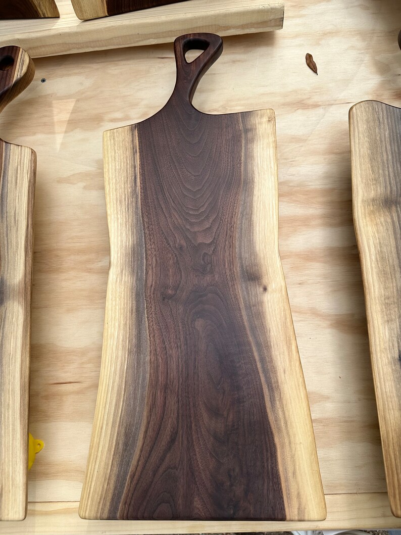BOARD Live Edge Black Walnut Charcuterie Boards Cutting Board, Wood Platter, Cheese Board, Live ...