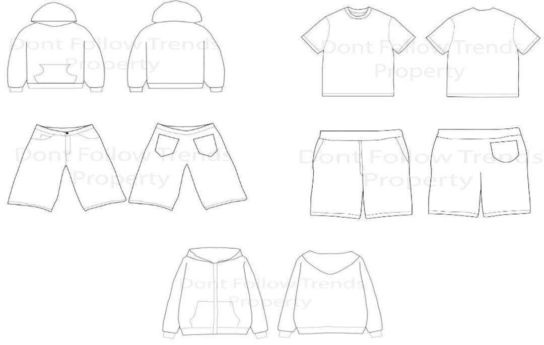 DFT Clothing Vectors Mockup Pack Bundle - Etsy