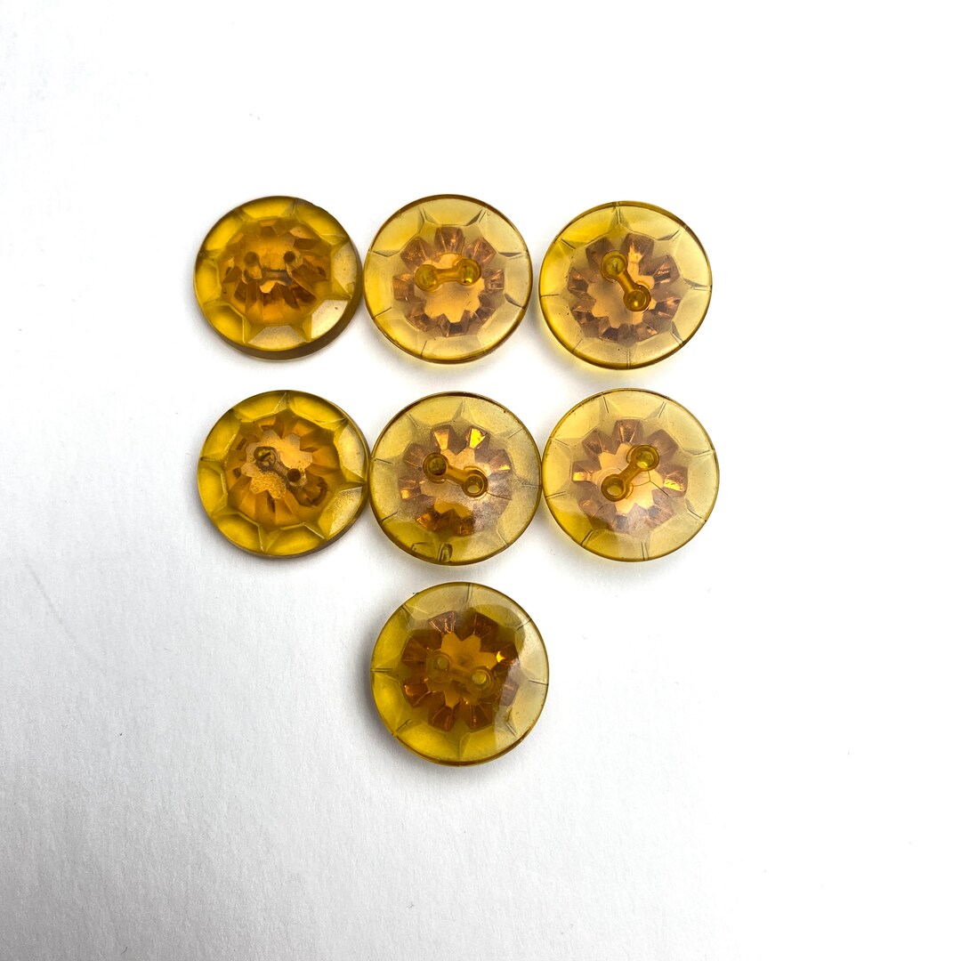 Vintage Amber Glass Buttons: Star Design, Two-hole (set of 7) - Etsy