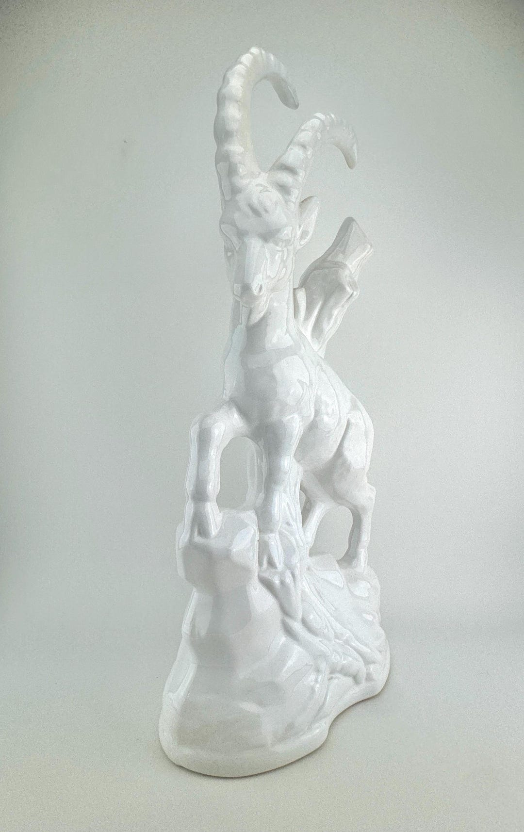 Vintage White Ceramic Ibex Statue: Capricorn Decor, 1980s - Etsy